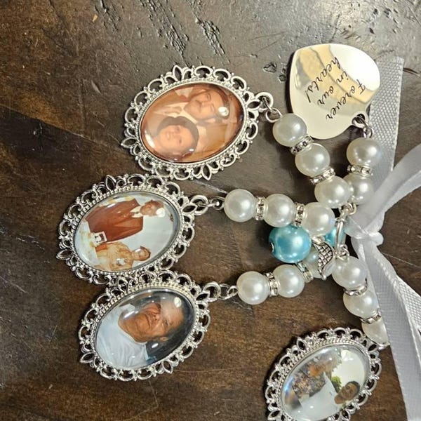 Personalized Wedding Memorial Bouquet Charm | Custom Photo Bridal ...