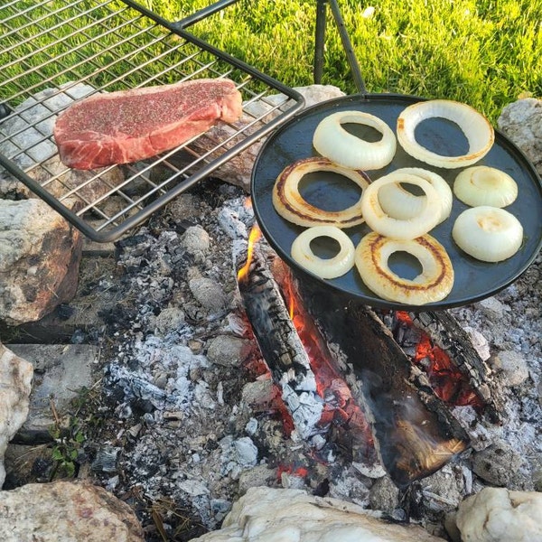 Large 3 Arm Fire Anchor - Portable Bushcraft Cooking Set - Camping ...