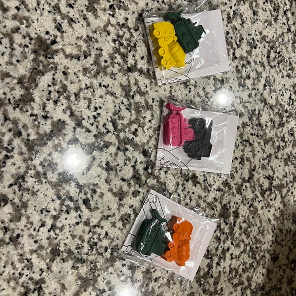 Tractor Crayons Party Bag Filler With Coloring Page Kids Gift Party Favor Easter's Gift Farm ...