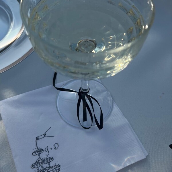 Custom Champagne Tower Cocktail Napkin | Wedding | Party | Bachelorette ...