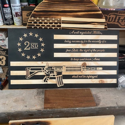 AR15 With 2nd Amendment Flag, SVG DXF AI , Digital File Only, Includes ...