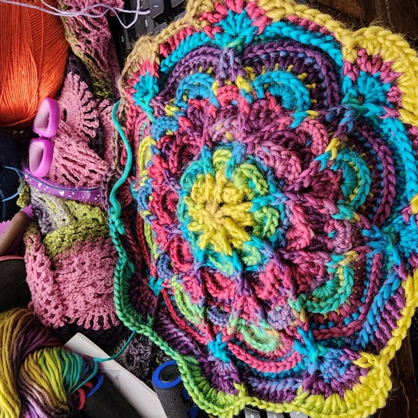 Flower Puddles Mandala Blanket Crochet Pattern - Etsy