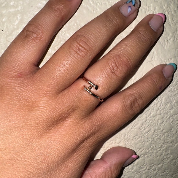 14K Solid Gold Bamboo Ring, 925 Sterling Silver Bamboo Ring, Bamboo ...