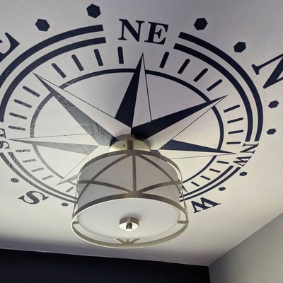 Ceiling Decal Chandelier Medalion Compass Rose WALL DECAL Nautical ...