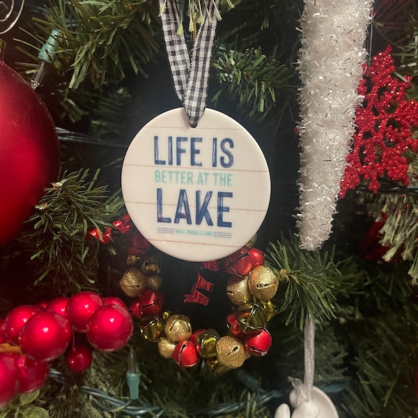 Lake Ornament, Lake House Gift, Lake Decor, Lake Christmas Ornament ...
