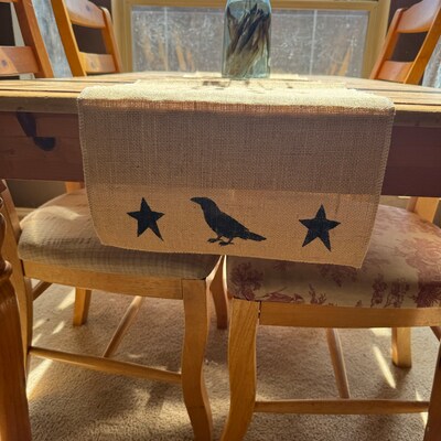 Monogram Letter Runner, Scroll Accent Runner,natural Burlap Table ...