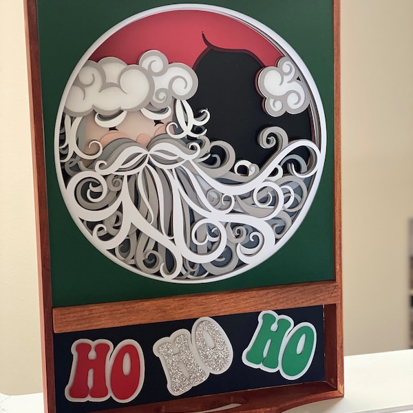 3D SANTA Svg - Father Christmas Svg - CHRISTMAS Svg - CHRISTMAS Shadow ...