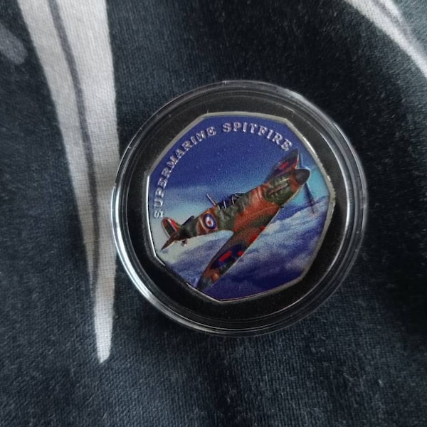 Supermarine Spitfire Full Colour Silver Commemorative Coin for Albums ...