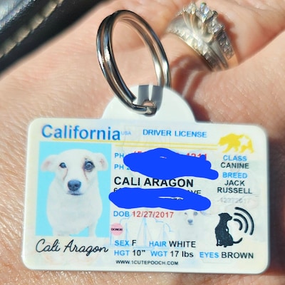 California Driver Dog Id Tag Personalized License, Durable Dog Tag ...