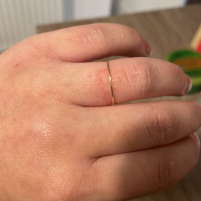 9ct Gold Stacking Ring, 9ct Gold Ring, Hammered Stacking Ring, Gold ...