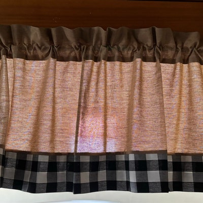 Black and White Buffalo Check Valances Homespun Valance Farmhouse ...