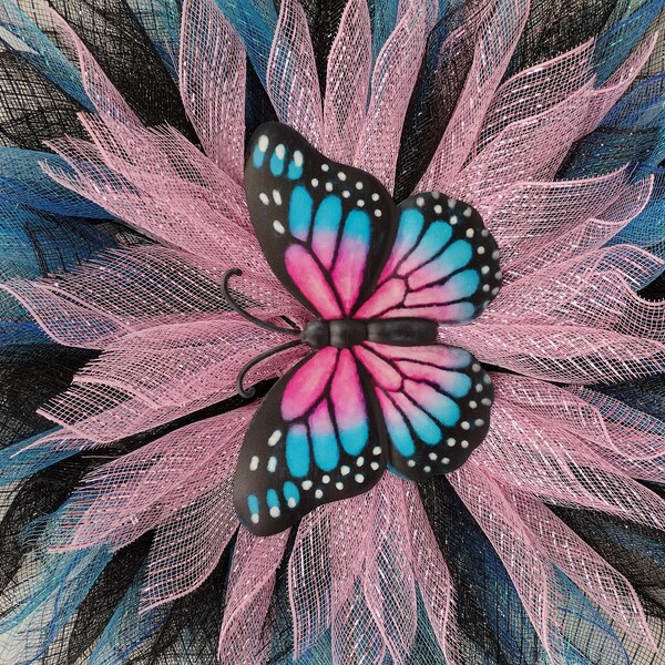 12in Metal Embossed Butterfly: Pink Monarch - Etsy
