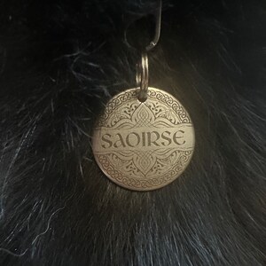 Personalized Pet Tag Elven Scrollwork With Celtic Border - Etsy
