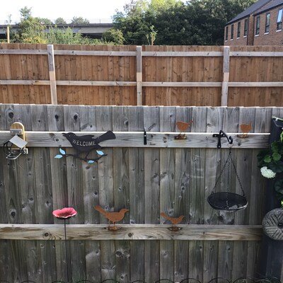 Metal Wren Rusty Garden Bird Art Decor Fence Topper Pergola Allotment ...