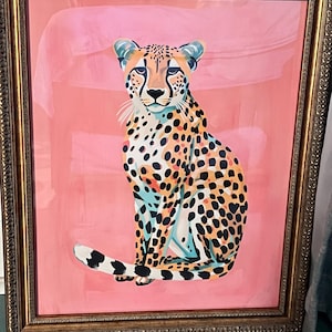Minimal Cheetah Print Eclectic Cheetah Wall Art Preppy Leopard Poster ...