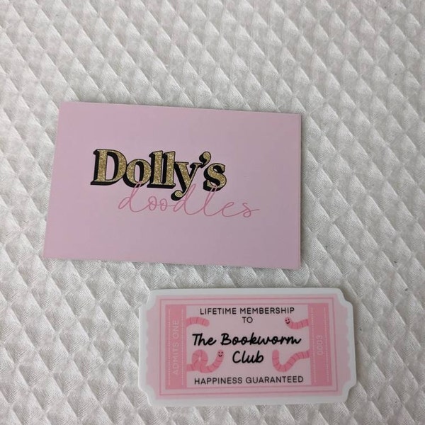 The Bookworm Club Book Lover Reading Gift Admittance Ticket Sticker ...