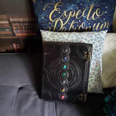 Extra Large Leather Journal Spell Book Chakra Journal Seven - Etsy