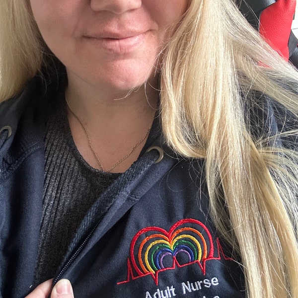 NHS Medical Zipped Hoodie, With Heart Design for NHS Cardiac Personnel ...