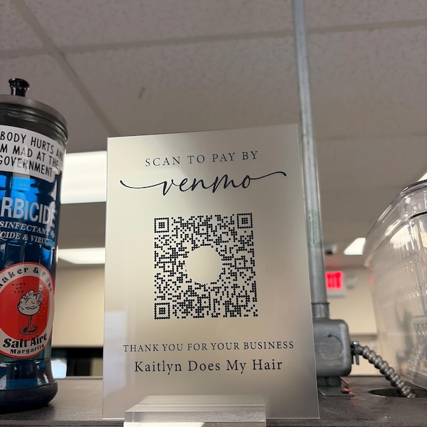 Personalized Venmo Sign, QR Code Sign, Scan to Pay Venmo QR Code Sign ...