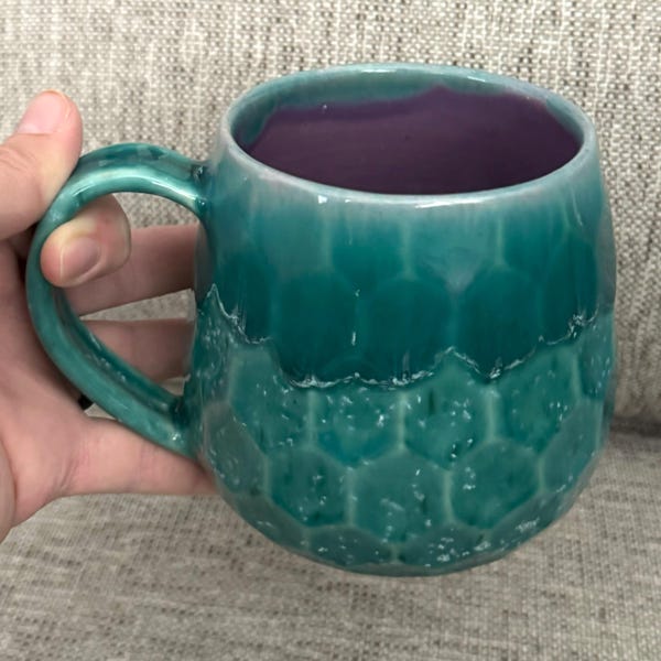 Turquoise Ceramic Drink Glass, 8 Oz - Etsy