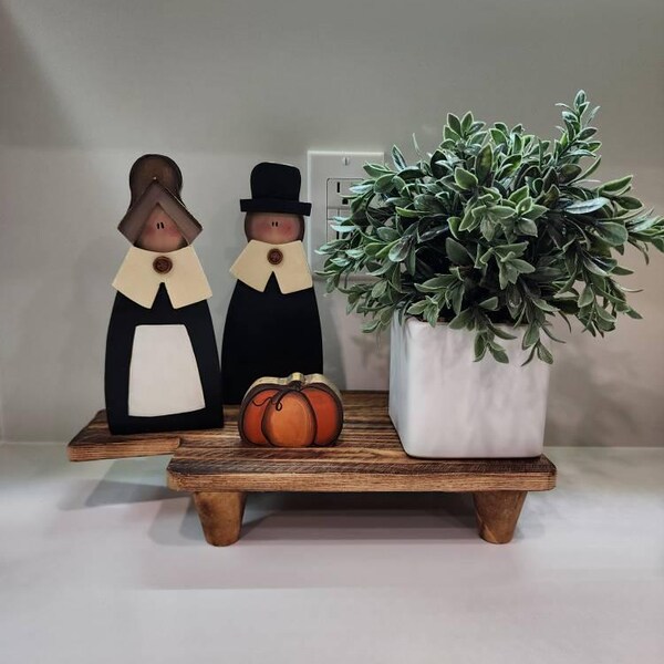Wood Pilgrim Set/tabletop/ 3 Piece Set/8" Tall/ Made PER Order NOT ...
