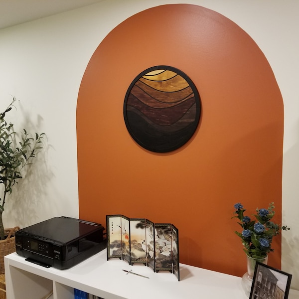 Wood Wall Round Decor Wood Wall Art Wood Wall Hanging Geometric Wood ...