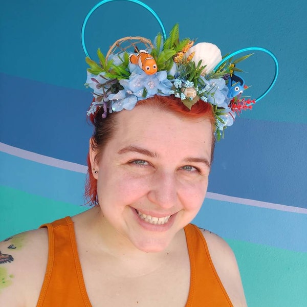 Dory and Nemo, Finding, Disney Inspired Wire Ears Floral Flower Crown ...
