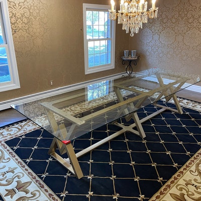 The Hexagon Steel Table Base, Super Heavy Duty Set of 2 Legs With 3 ...