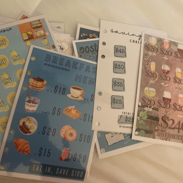 Savings Challenge Inserts, Cash Envelopes, Printable Savings Insert ...