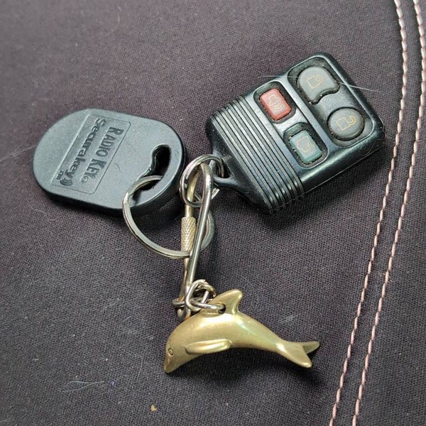 Vintage 1980's Brass Shark Keychain - Etsy