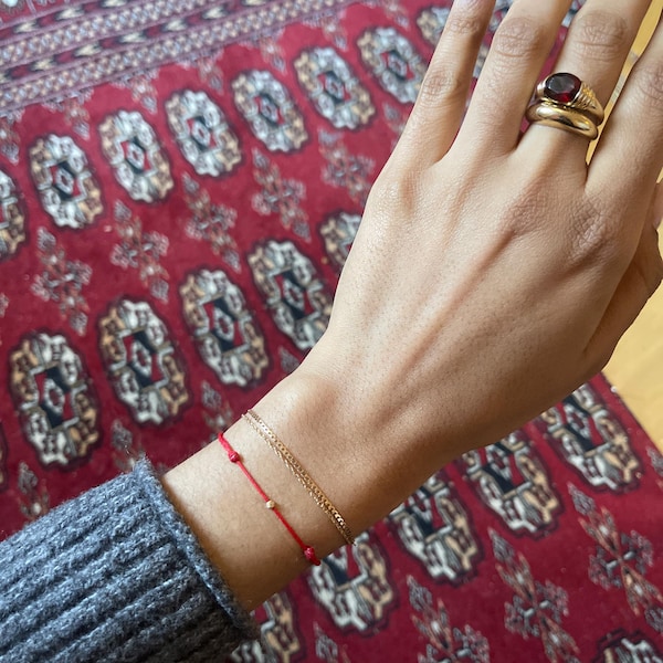 Red String of Fate Ring, 925 Sterling Silver Red String Ring, Promise ...