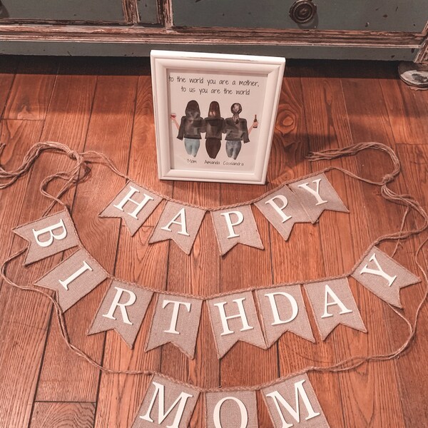 Happy Birthday Banner, Happy Birthday Burlap Banner, Happy Birthday ...