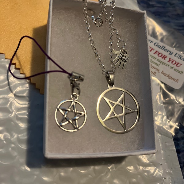 Inverted Pentagram Gothic Wicca Medallion Stainless Steel Pendant 18 ...
