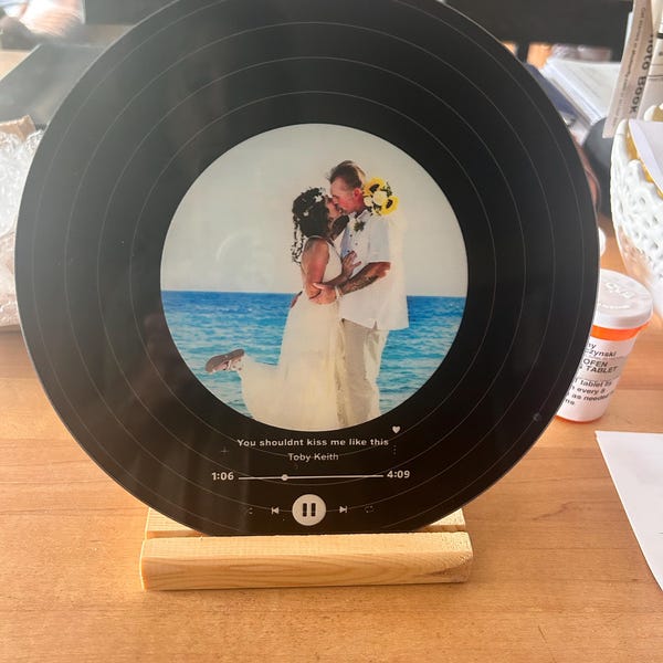 Personalized Vinyl Record With Photo Acrylic Song Plaque Anniversary ...