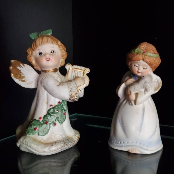 Vintage Jasco Merri-bells Christmas Bisque Porcelain Figurine, Girl ...