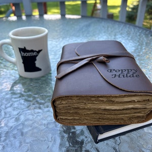 Vintage Handmade Scroll Leather Journal 7x5 Travel Diary Notebook ...