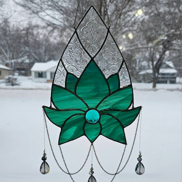 Flower Pattern, Suncatcher Pattern, Stained Glass Pattern, Floral ...