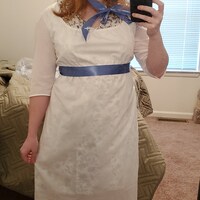 3/4 Sleeve Regency White Drawstring Gown - Etsy Canada