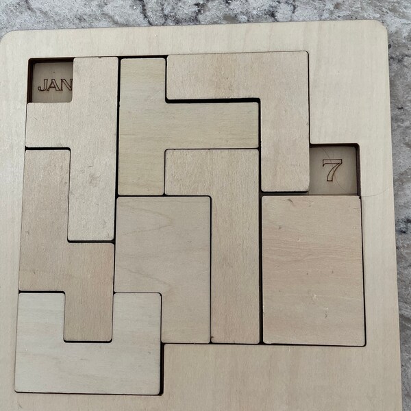 Large Daily Calendar Puzzle (solid Wood) for Coffee Tables, Family ...