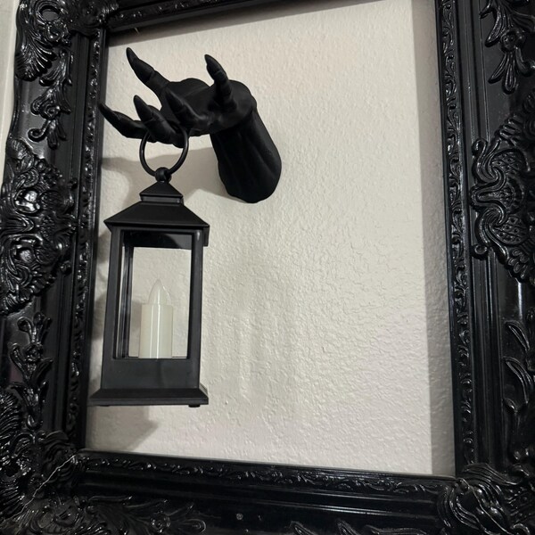 Wall Mounted Devil Hand Sculpture – Gothic Jewelry Hook or Altar Decor ...