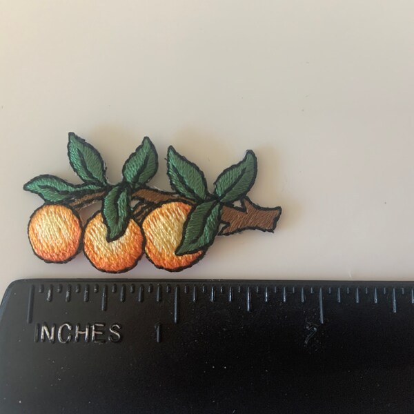 Orange - Three on Tree Branch - Fruit - Embroidered Patch - Iron on ...
