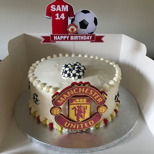 Man Utd Inspired Football Cake Topper - Etsy