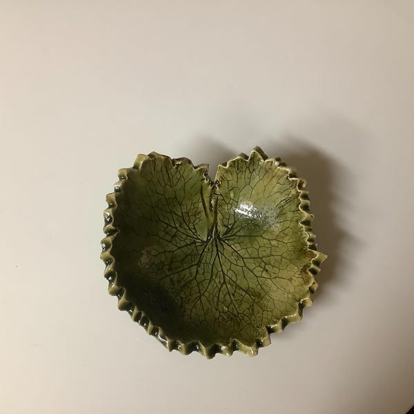 Unique Leaf Shaped Serving Bowl. This Bowl is Hand Built, and is 19" by ...