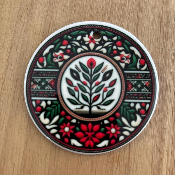 Elegant Ornament of Palestine Home Decor Ornament Gifts Round Ceramic ...