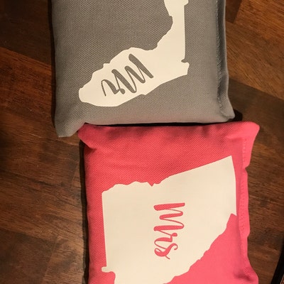 8 Mr & Mrs State Classic Series Cornhole Bags Corn Filled - Etsy