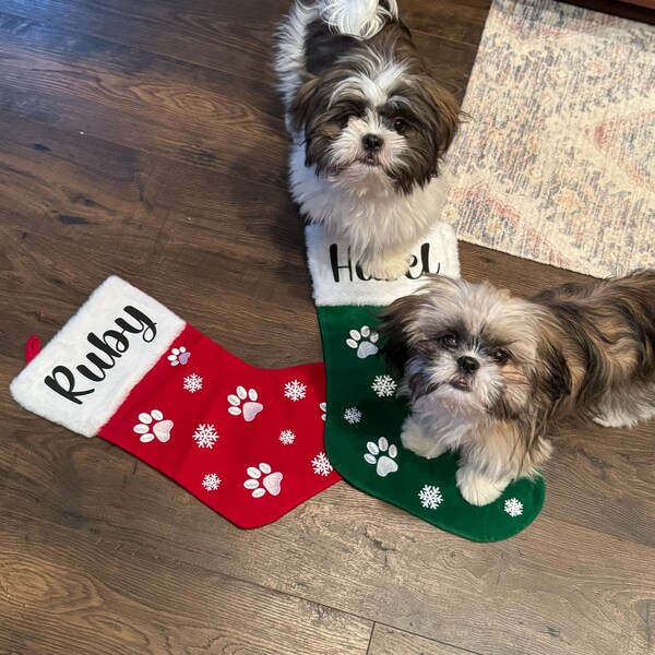 Pets Christmas Stockings, Personalized Dog Cat Christmas Stockings ...