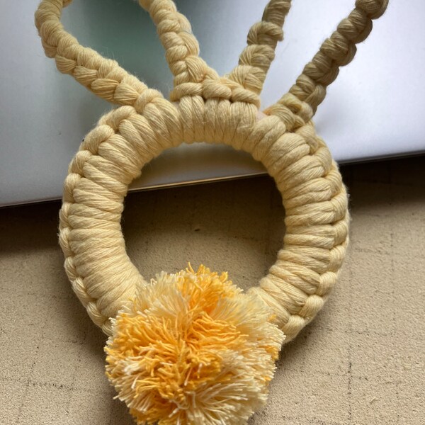 Macrame Bunny PDF Tutorial: Easter Rabbit Keychain Pattern (digital ...