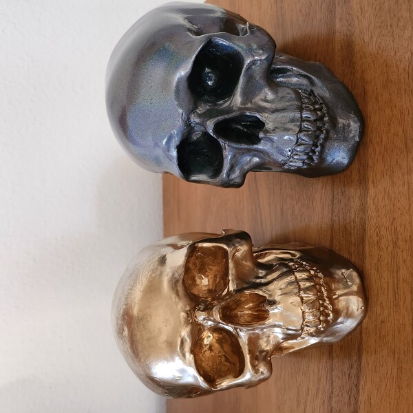 Black and Neon Pink Splatter Skull // Skull Decor // Handmade by Haus ...