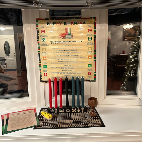 Kwanzaa Kinara - Seven Principles of "kwanzaa" Kinara Celebration Set ...