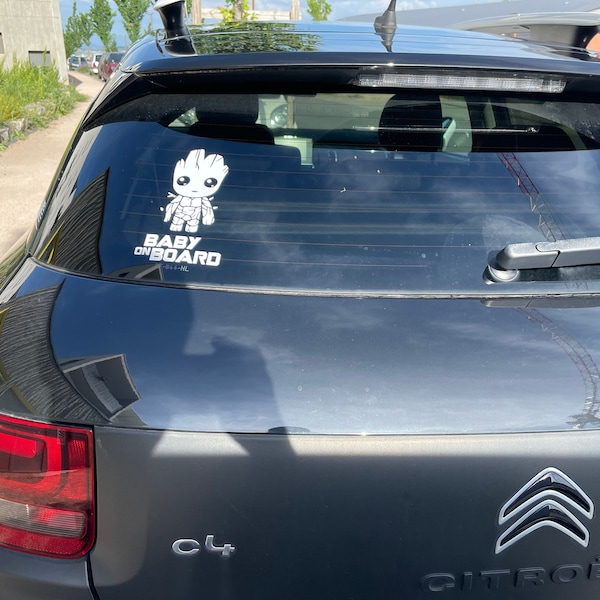 BABY ON BOARD | Car Window Bumper Vinyl Decal Sticker | Baby Groot ...